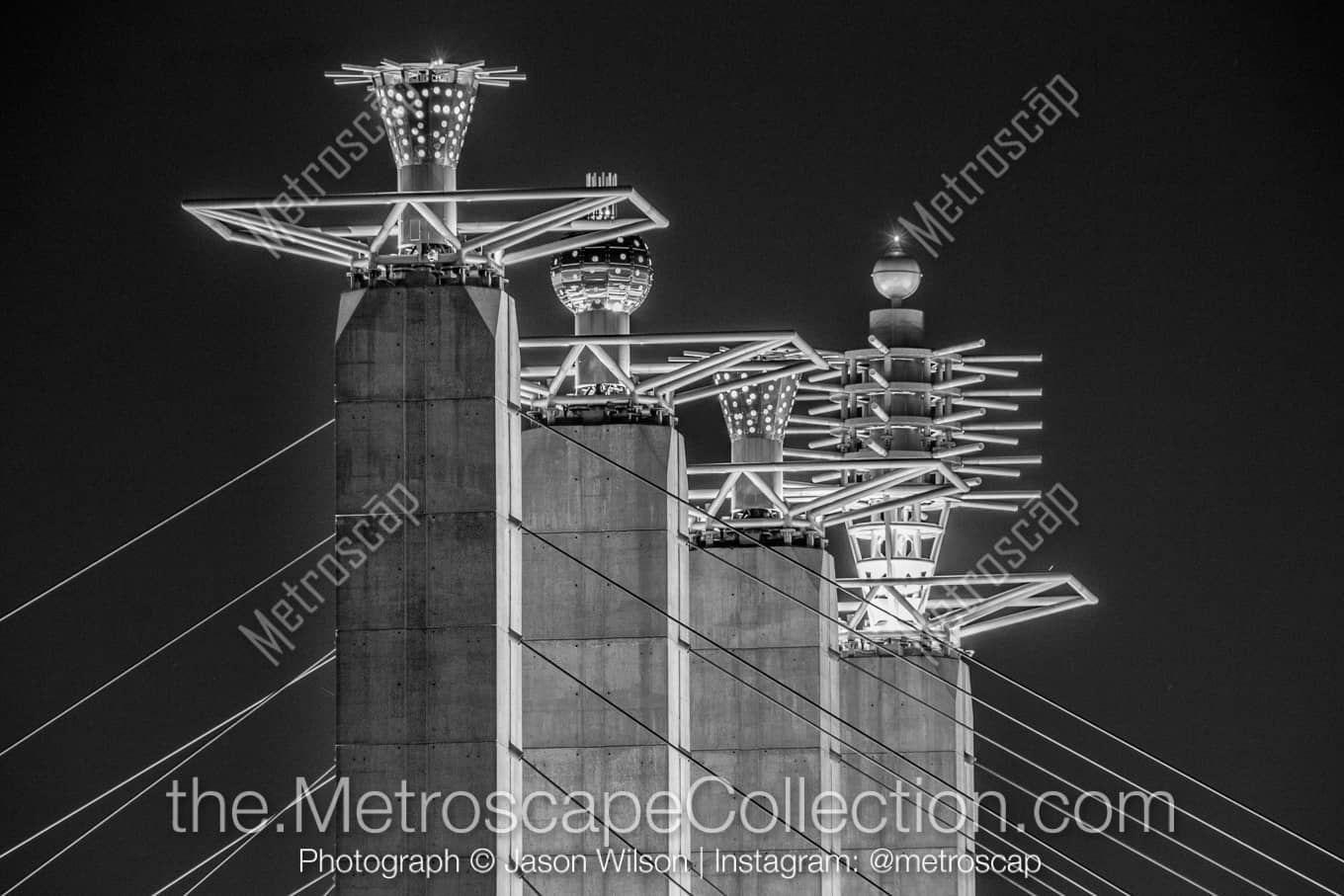 The Bartle Hall Pylons night time black and white Photos