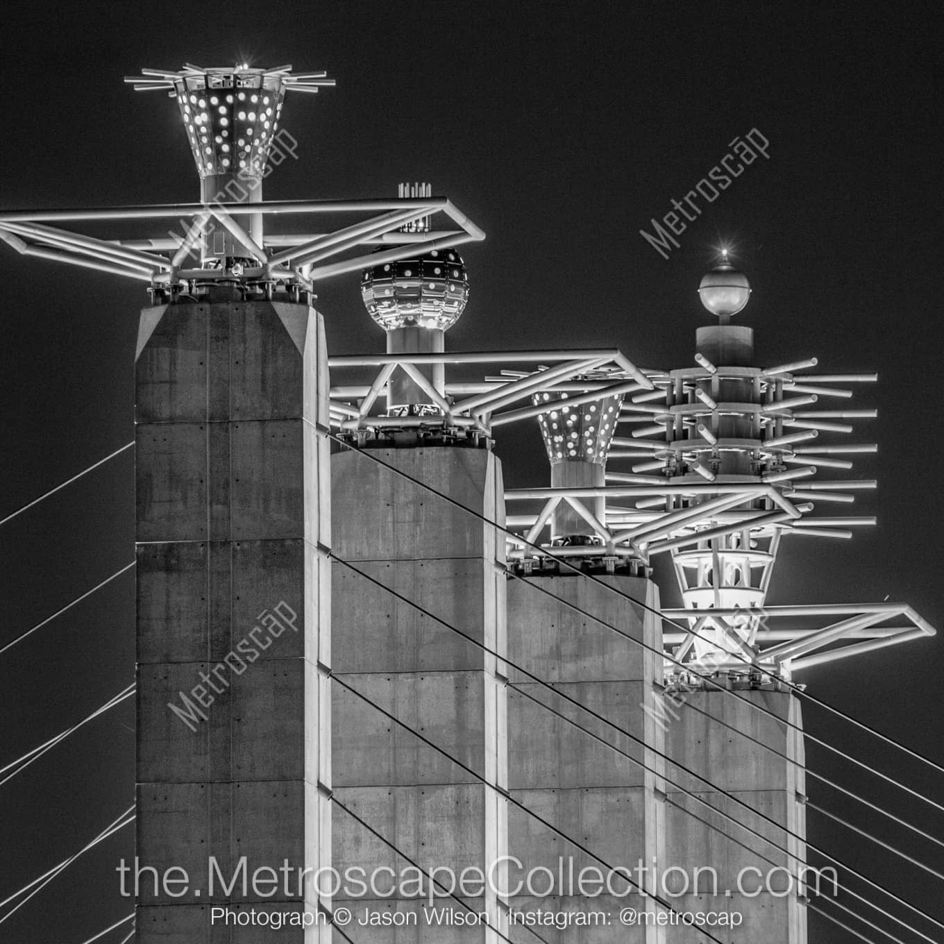 The Bartle Hall Pylons night time black and white Photos